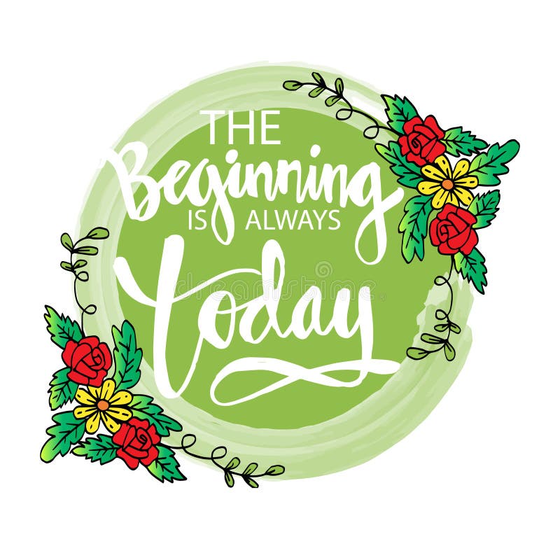 The Beginning is always Today. Inspiring Typography Motivation Quote ...