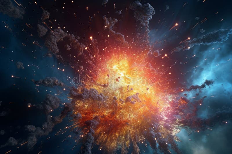 Beginning Universe Explosion. Generate Ai Stock Photo - Image of ...