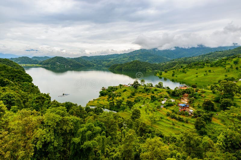 Begnas Lake in Nepal stock image. Image of lowlands, boat - 76300241