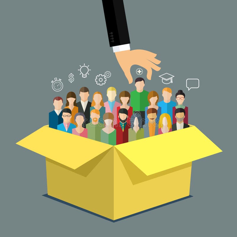 Konceptet Av Anställning Eller Rekrytering Vektor Illustrationer ...