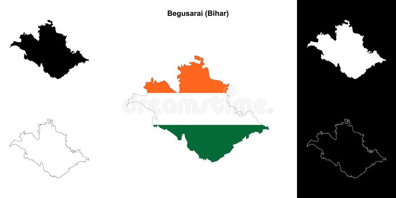 Begusarai outline map stock vector. Illustration of isolated - 368824115