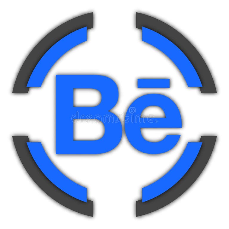 Behance button editorial photo. Illustration of projects - 142416421