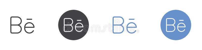 Behance Icon Flat Set in Black and White Color Stock Vector ...