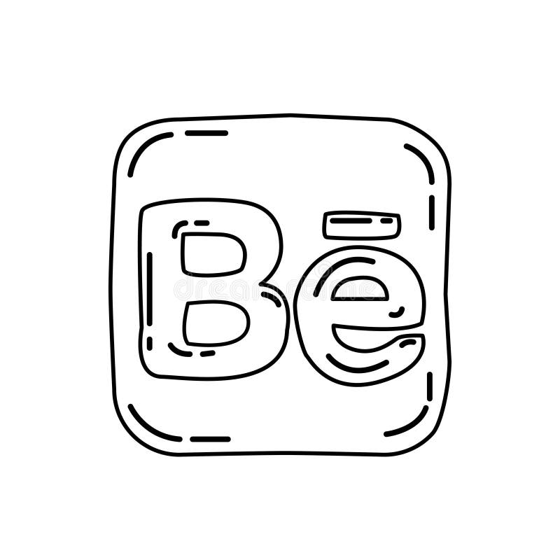Behance Icon Vector. Doodle Hand Drawn or Black Outline Icon Style ...