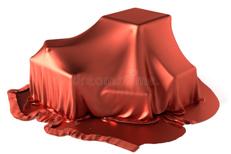 Voorwerp Van Rechthoekige Die Vorm Met Rode Doek Wordt Behandeld Stock ...