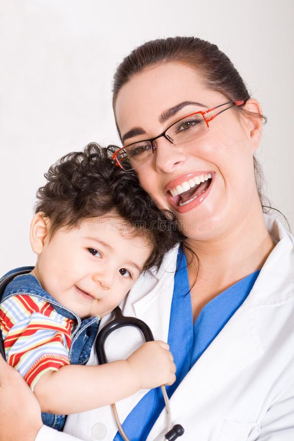 Behandla Som Ett Barn Doktorn Fotografering för Bildbyråer - Bild av ...