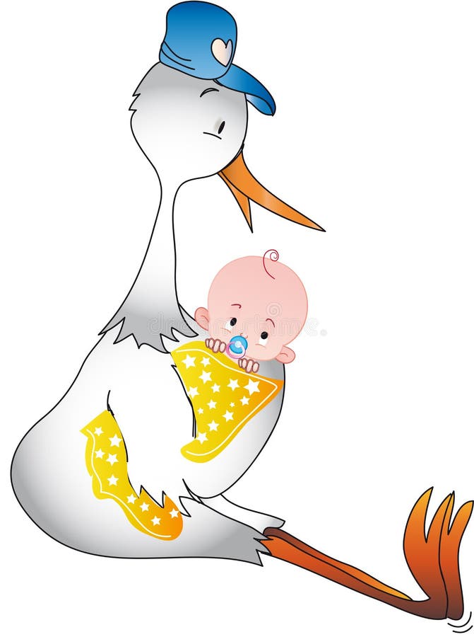 Behandla Som Ett Barn Storken Stock Illustrationer - Illustration av ...