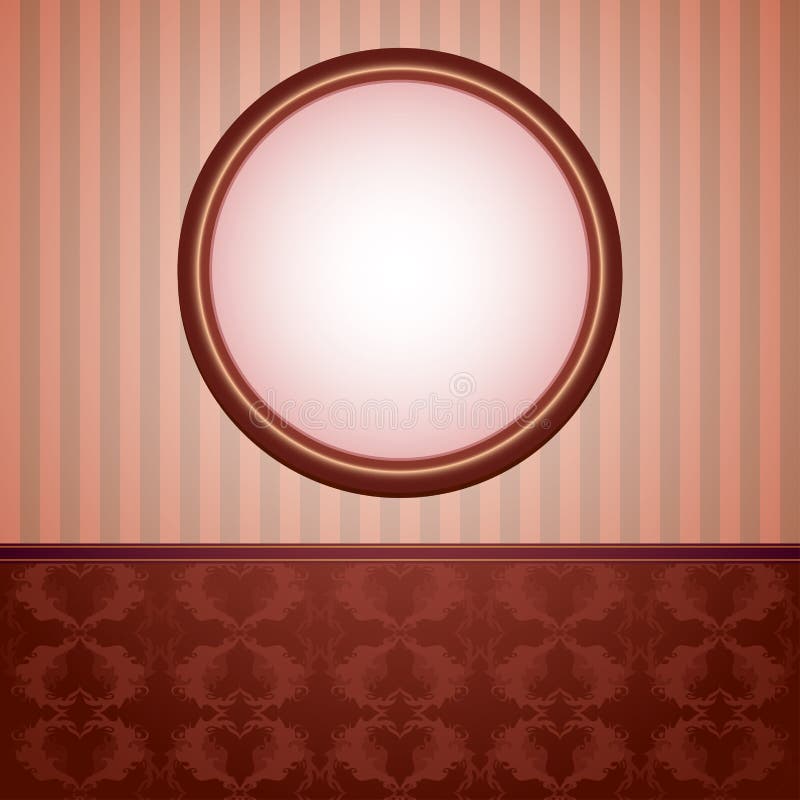 Behang en rond frame vector illustratie. Illustration of wijnoogst ...