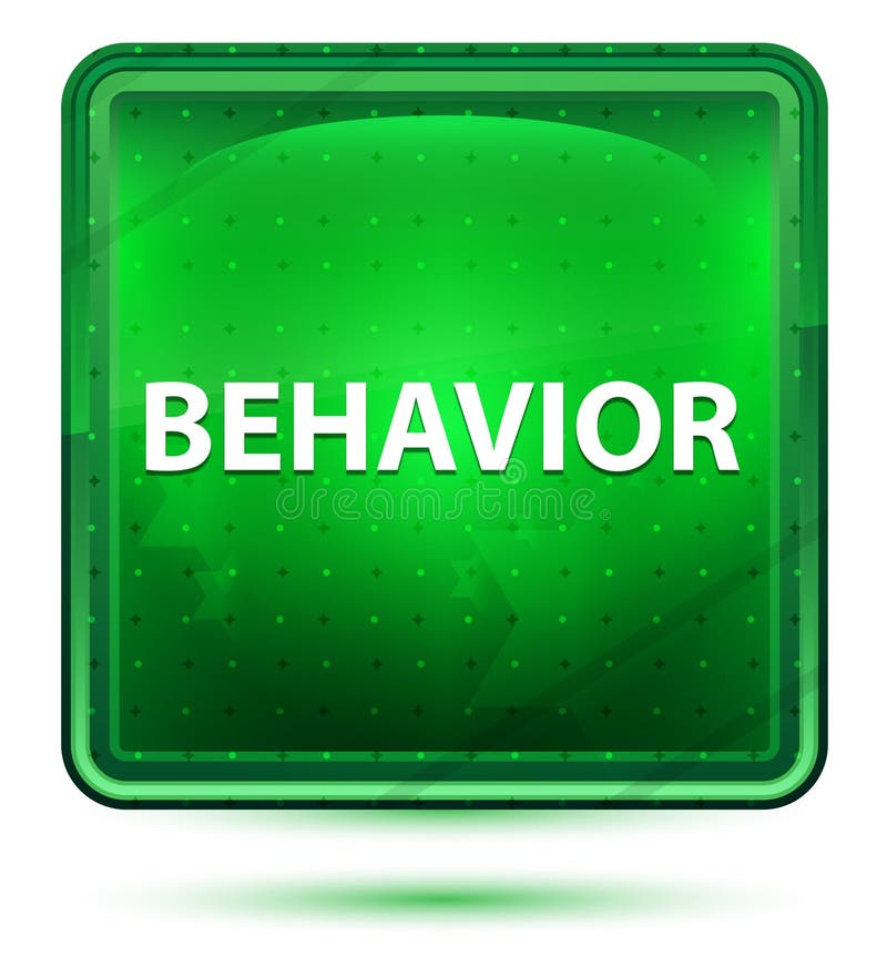 Behavior Neon Light Green Square Button Stock Illustration ...