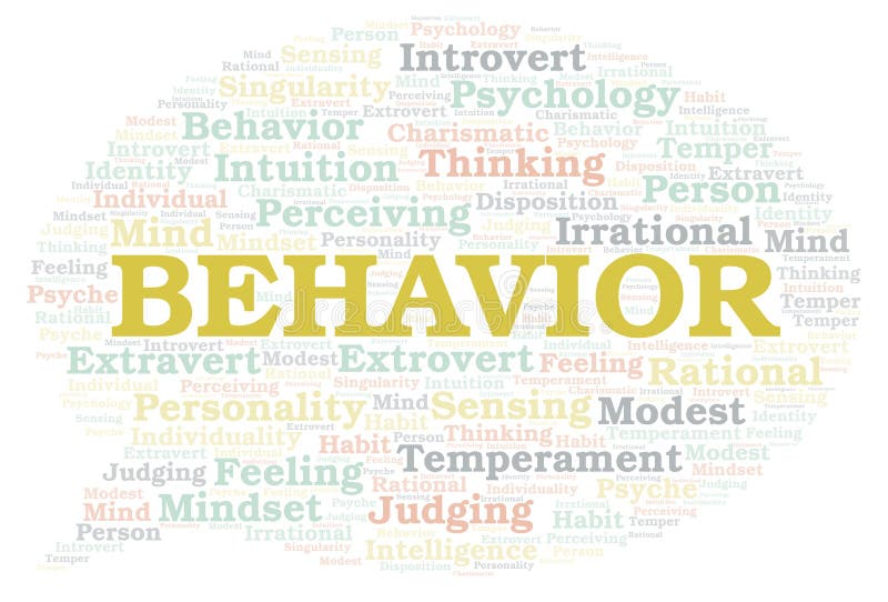 Behavior Typography Word Cloud Create with the Text only. Stock ...