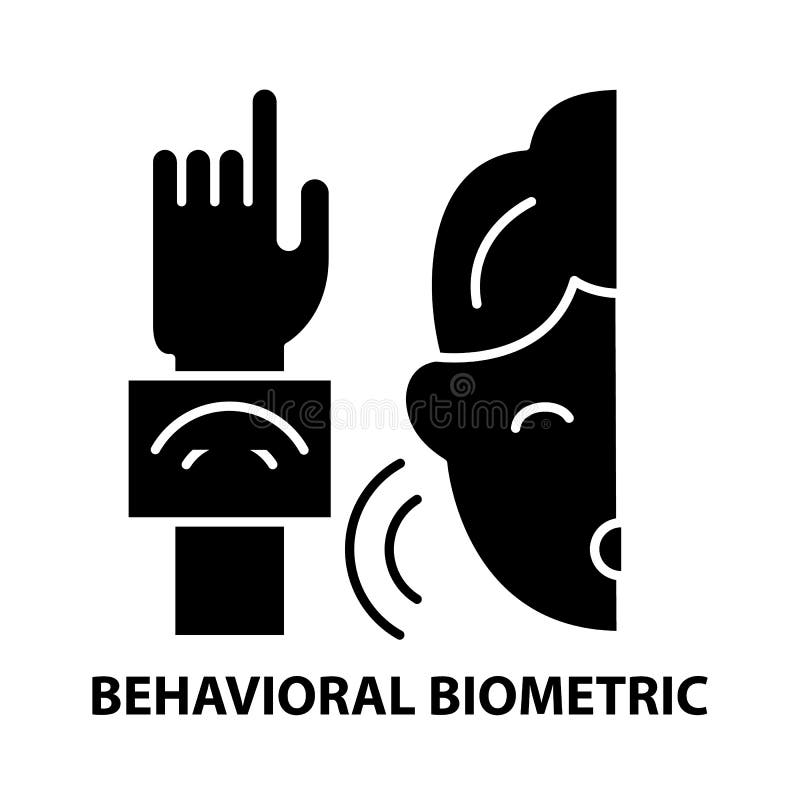 Behavioral Biometric Icon, Black Vector Sign with Editable Strokes ...