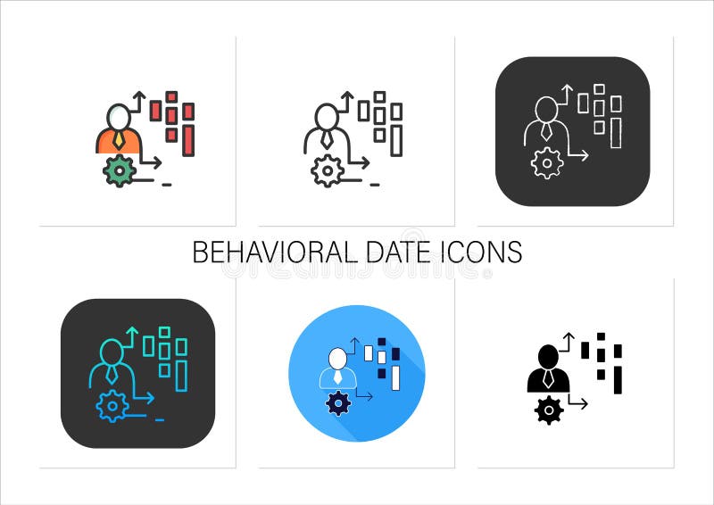 Behavioral date icons set stock vector. Illustration of online - 222914076