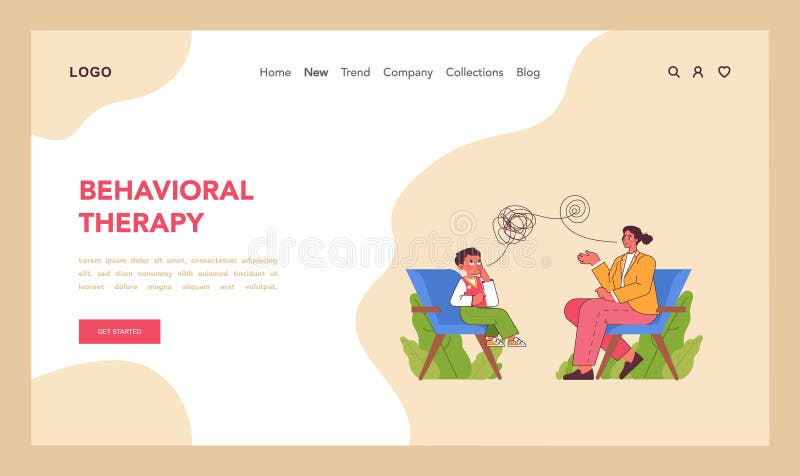 Behavioral Therapy Session in Progress. Flat Vector Illustration Stock ...