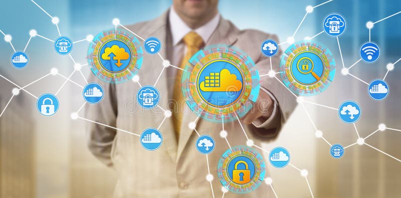 Beheerder Adding Cloud Container Aan Netwerk Stock Foto - Image of ...