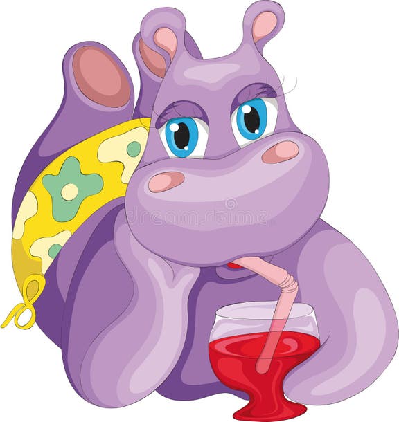 Behemoth with cocktail stock vector. Illustration of characters - 16481985