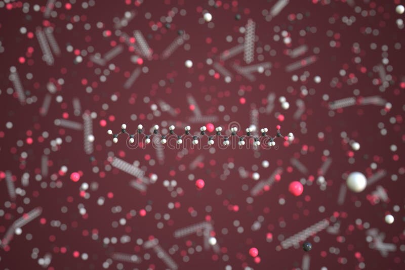 Behenic Acid Molecule. Conceptual Molecular Model. Chemical 3d ...