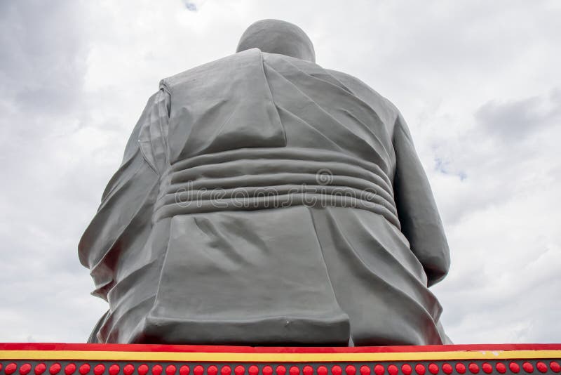 Behind or Back of Statue of Monk or Priest of Buddha Statue. Stock ...
