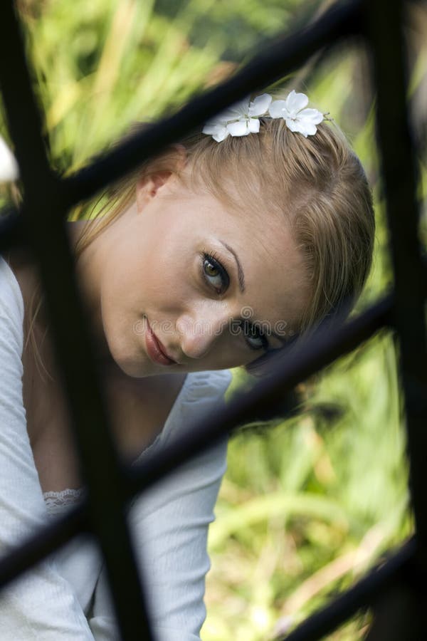 Behind bars stock image. Image of woman, posing, vertical - 14949233