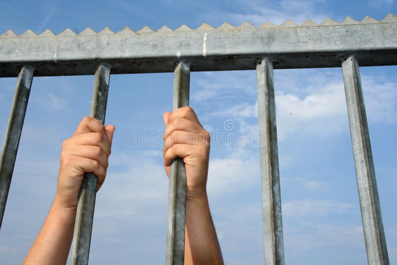 Behind bars stock photo. Image of locked, prison, arms - 162118