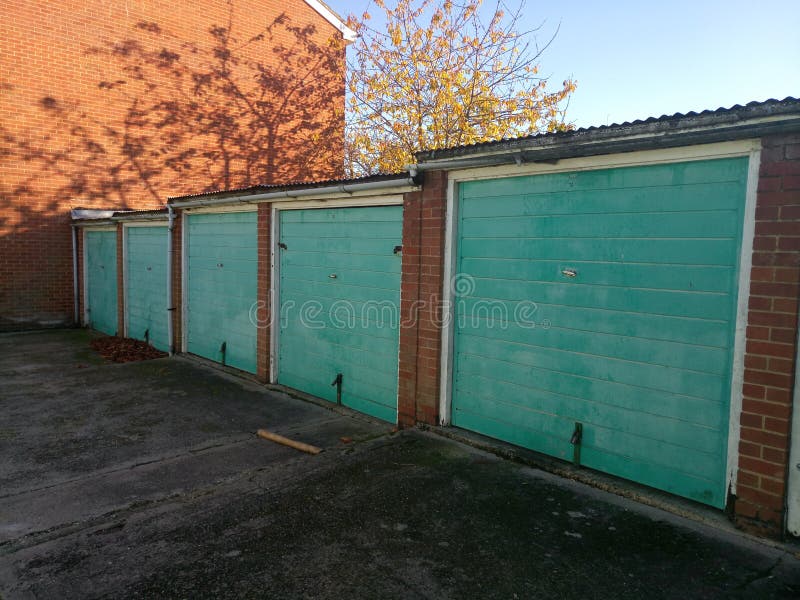 Rusty blue painted garages stock image. Image of block - 103419149