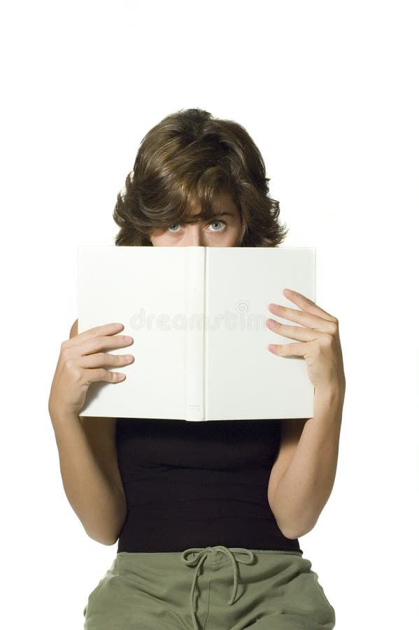 Behind a book stock image. Image of eyes, shield, study - 601283