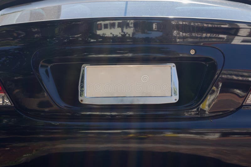 Behind Car License Plate Motor Stock Photo - Image of drive ...