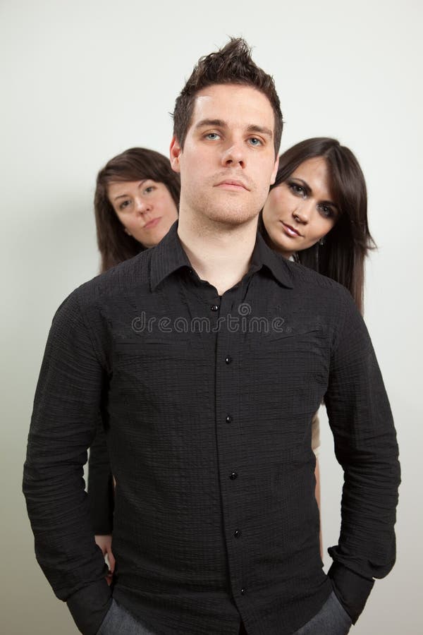 Behind Every Man, There are Two Women Stock Image - Image of adult ...