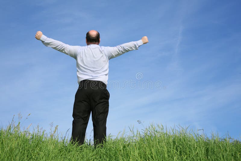 Behind fatman stock image. Image of energy, bald, male - 2653775