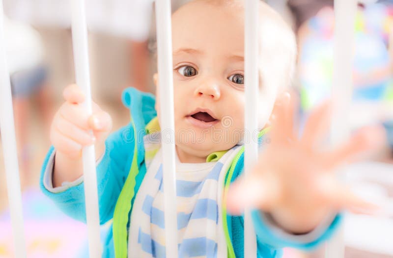 Baby gate stock photo. Image of bars, risk, male, toddler - 7682264