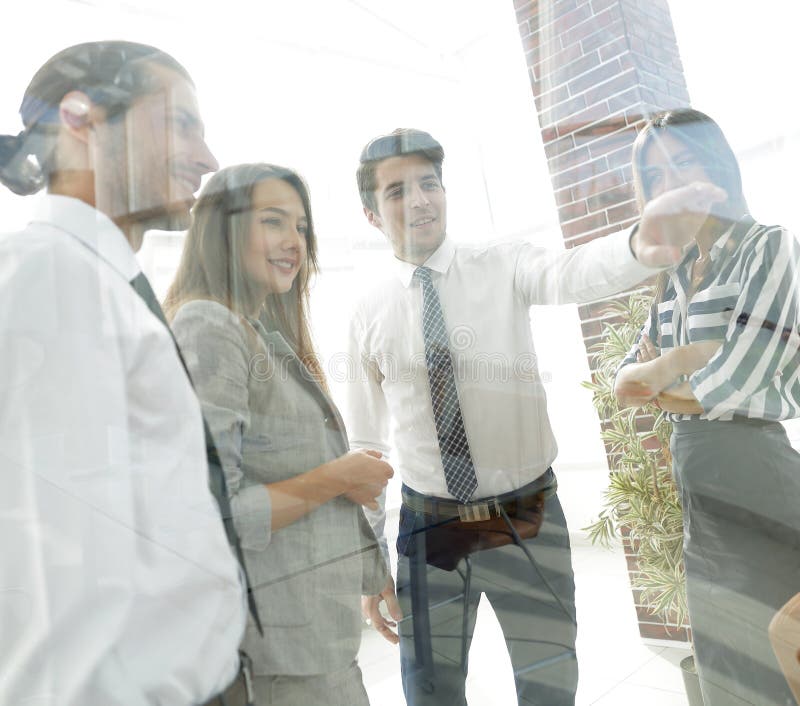 From Behind the Glass.business Team in the Officce Stock Image - Image ...