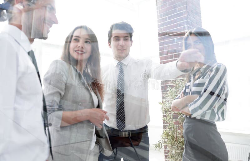 From Behind the Glass.business Team in the Officce Stock Image - Image ...