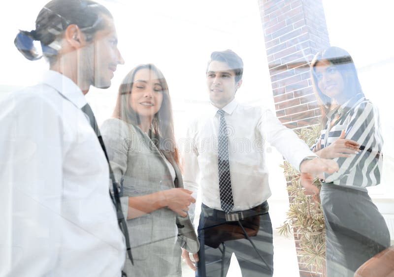 From Behind the Glass.business Team in the Officce Stock Photo - Image ...