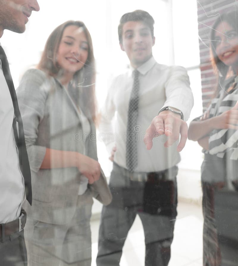 From Behind the Glass.business Team in the Officce Stock Image - Image ...