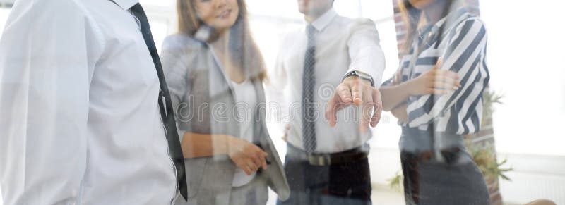 From Behind the Glass.business Team in the Officce Stock Photo - Image ...