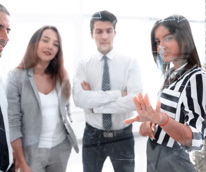 From Behind the Glass.business Team in the Officce Stock Photo - Image ...