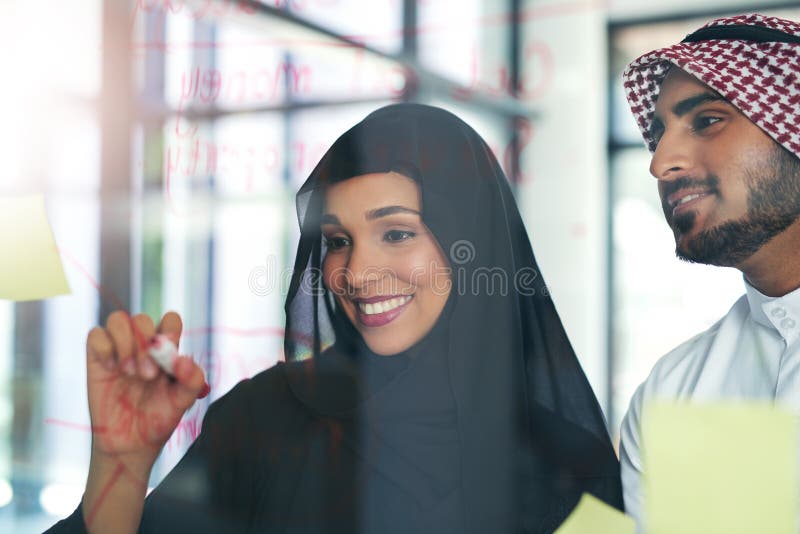 Behind a Great Plan is a Great Brainstorming Session. Two Muslim ...