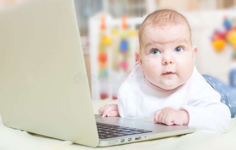 Cute Baby Behind Laptop Stock Photos - Free & Royalty-Free Stock Photos ...