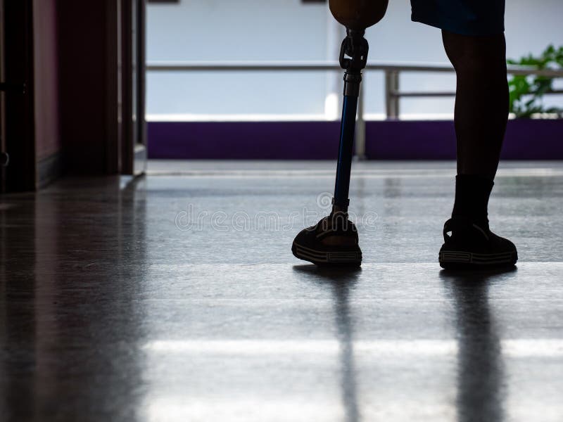 Behind the Man Wearing Prosthetic Legs Walked Out the Door Stock Photo ...