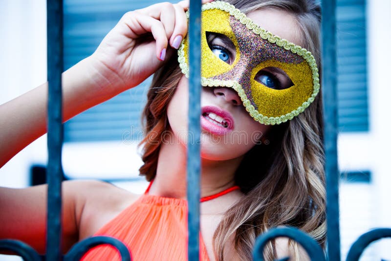 Behind mask stock photo. Image of young, wrought, outdoor - 25311550