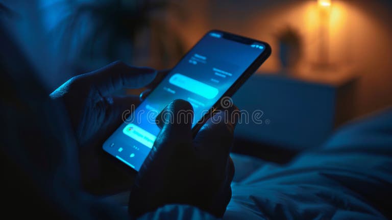 From Behind the Phone, Hands are Seen Holding a Smartphone, with the ...