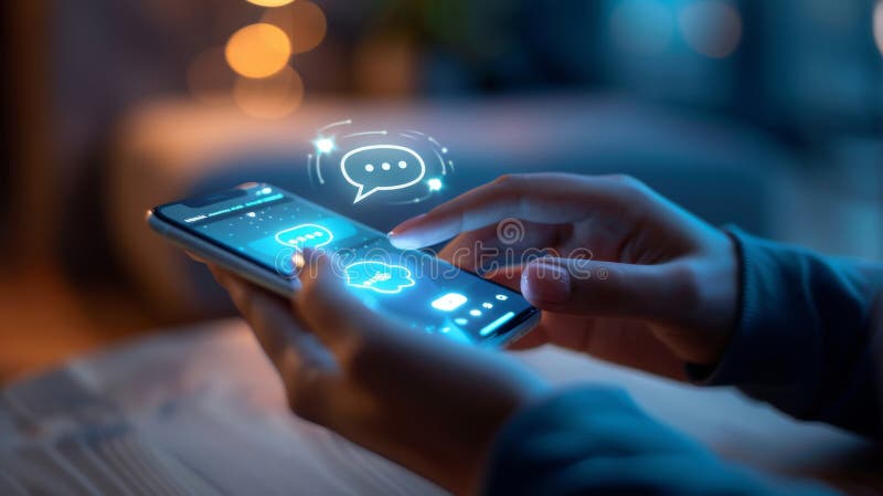 From Behind the Phone, Hands are Seen Holding a Smartphone, with the ...