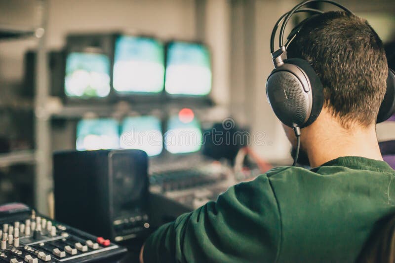 Behind the Scene. Film Crew in Studio for Film Montage Stock Photo ...