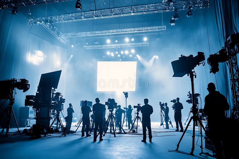 Behind the Scenes of a Live Television Show Stock Illustration ...