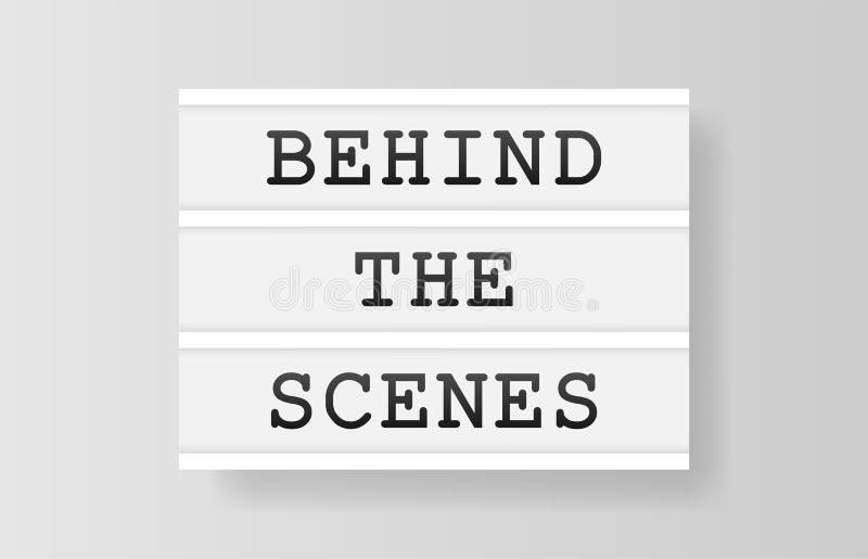 Behind the Scenes. Retro Advertising with Retro Lightbox on White ...