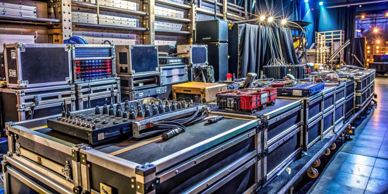 Behind the Scenes Stage Equipment and Cases for a Concert or Show Stock ...