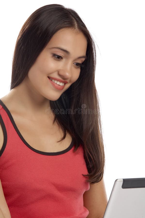 Behind the screen stock image. Image of woman, online - 2882131
