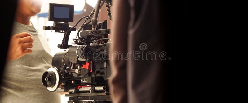 Behind the Shooting Production Crew Team and Hd Video Camera Stock ...