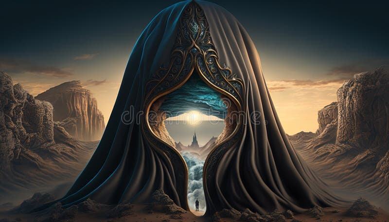 Behind the Veil. Surreal Mystical Fantasy Artwork Stock Illustration ...