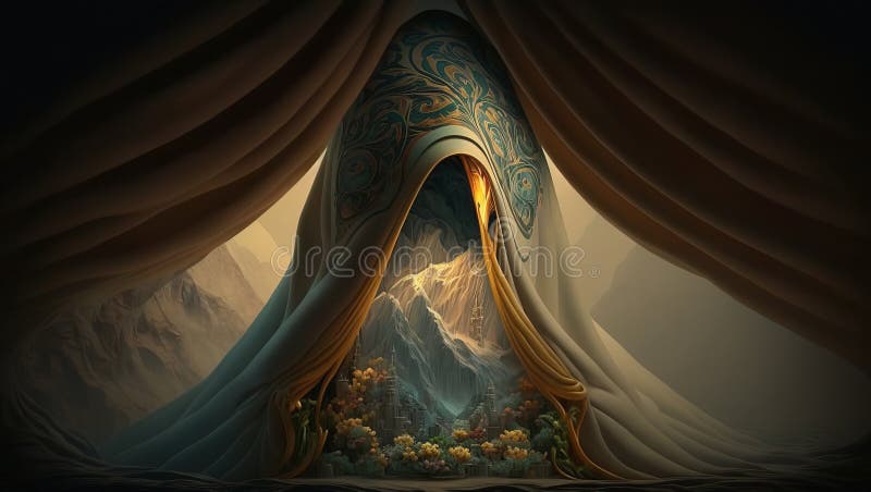 Behind the Veil. Surreal Mystical Fantasy Artwork Stock Illustration ...