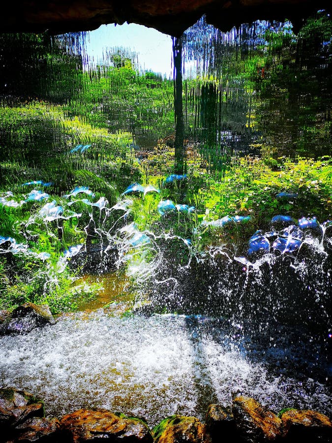 Behind the Waterfall stock photo. Image of waterfall - 17051250